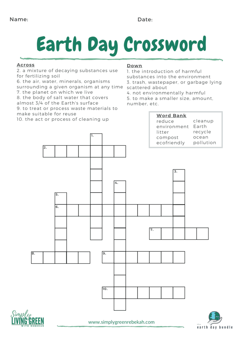 Earth Day Activities Workbook – Simply Living Green